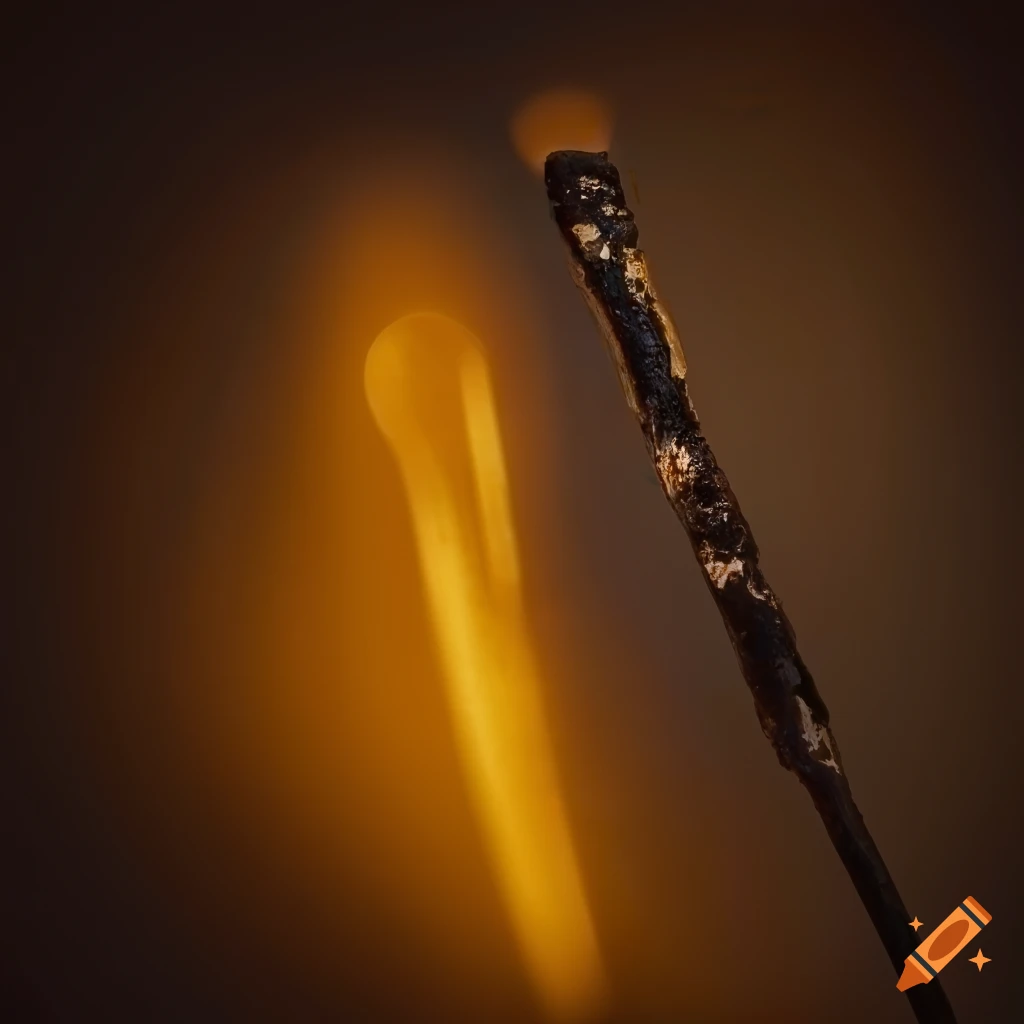 Burnt iron rods on yellow background