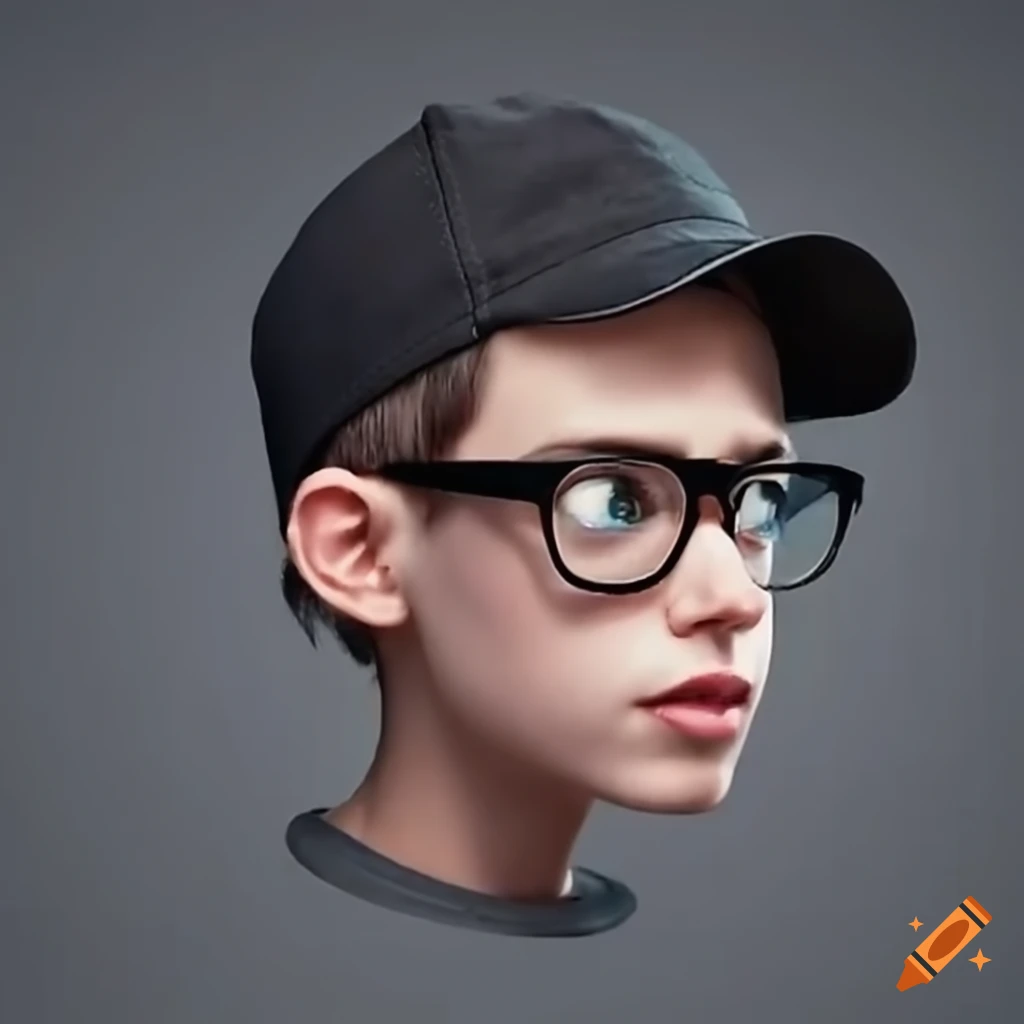 Portrait Of A Young Nerd With Glasses And Braces