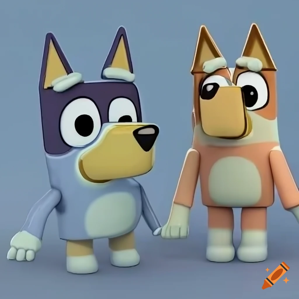 3d render of bluey character on Craiyon
