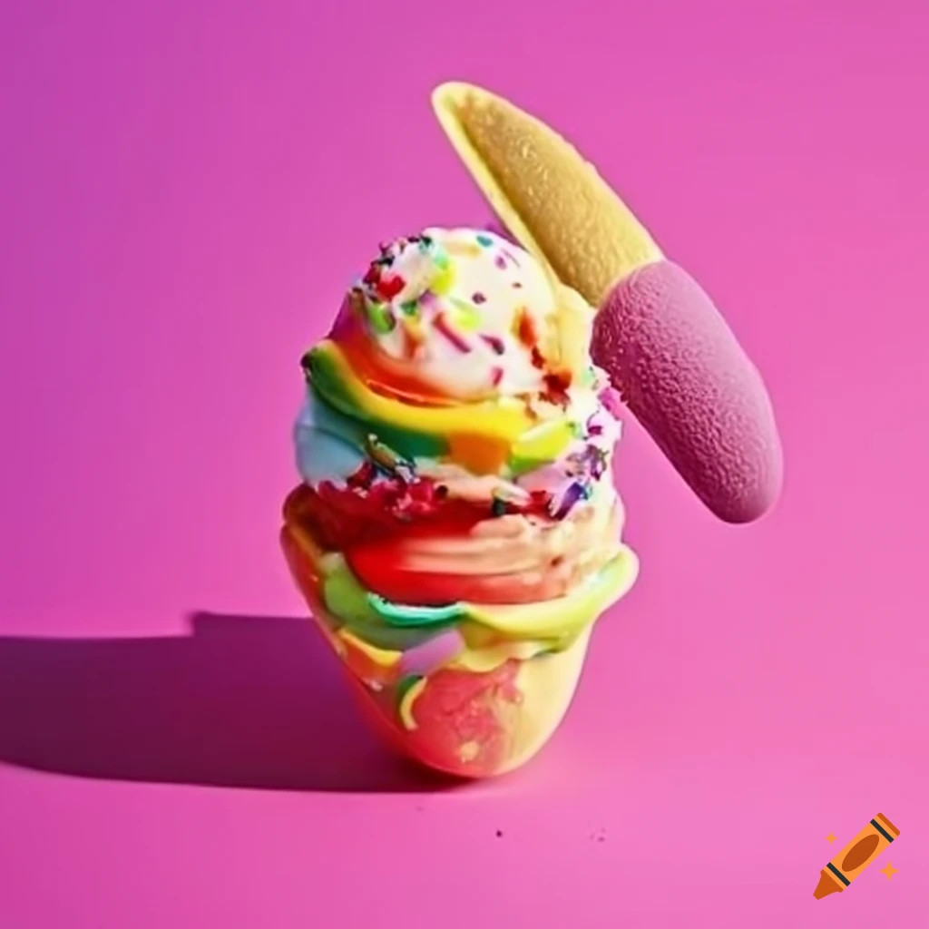 Vibrant and delicious ice cream scoops