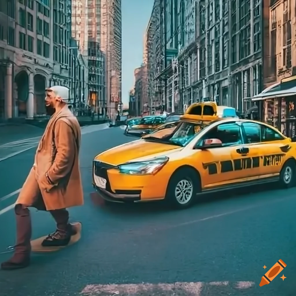 Two men talking on a busy sidewalk
