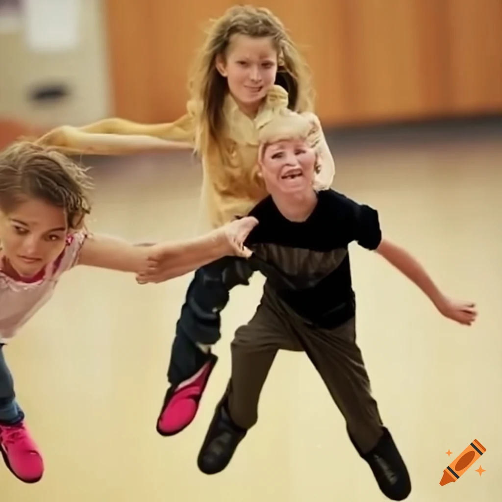 Image of falling in a fun and adventurous way on Craiyon