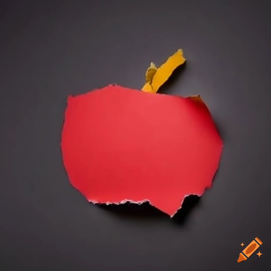 Red paper apple shape on Craiyon