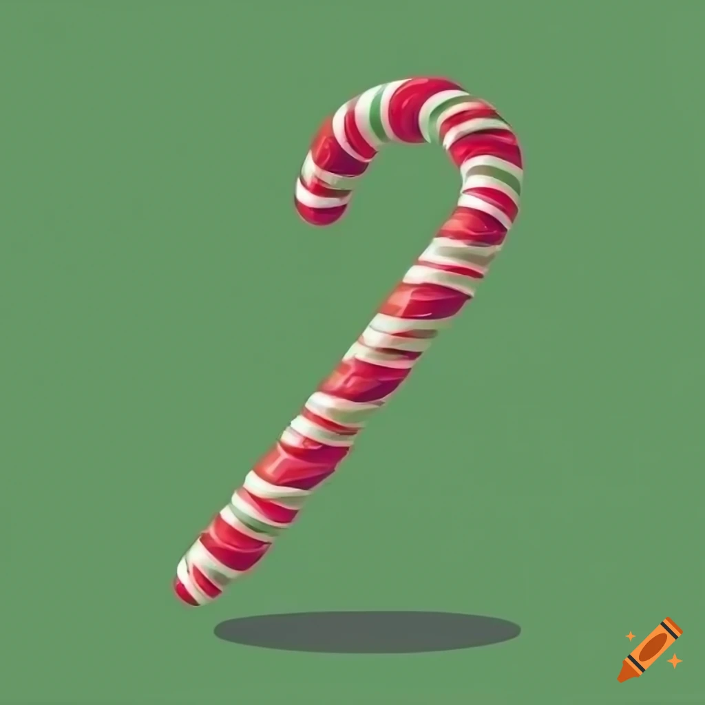 Minimalist vector art of a candy cane on Craiyon