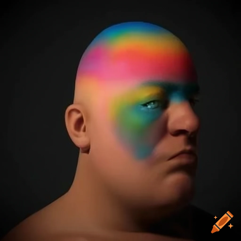 Colorful portrait of a man with short hair