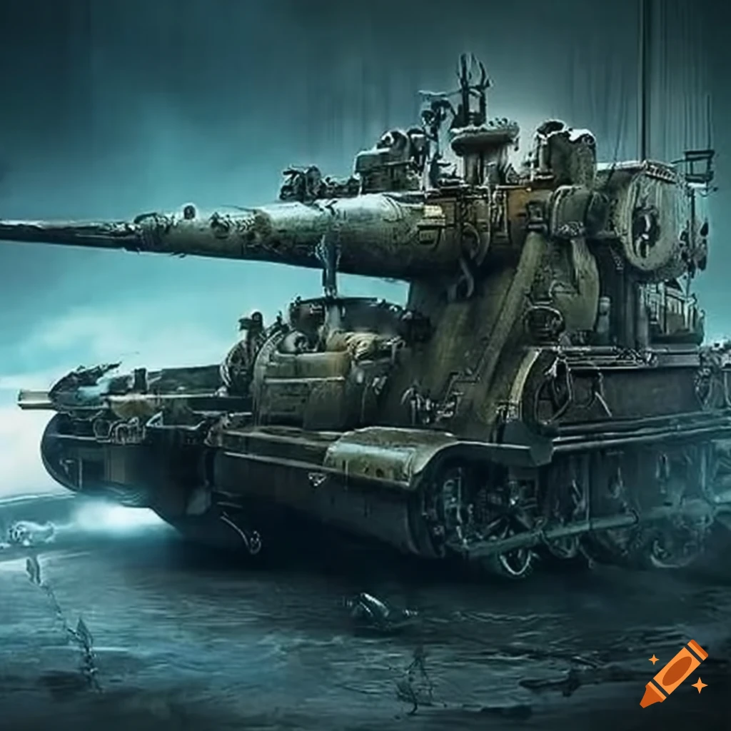 Intricate German war machine with steam power on Craiyon