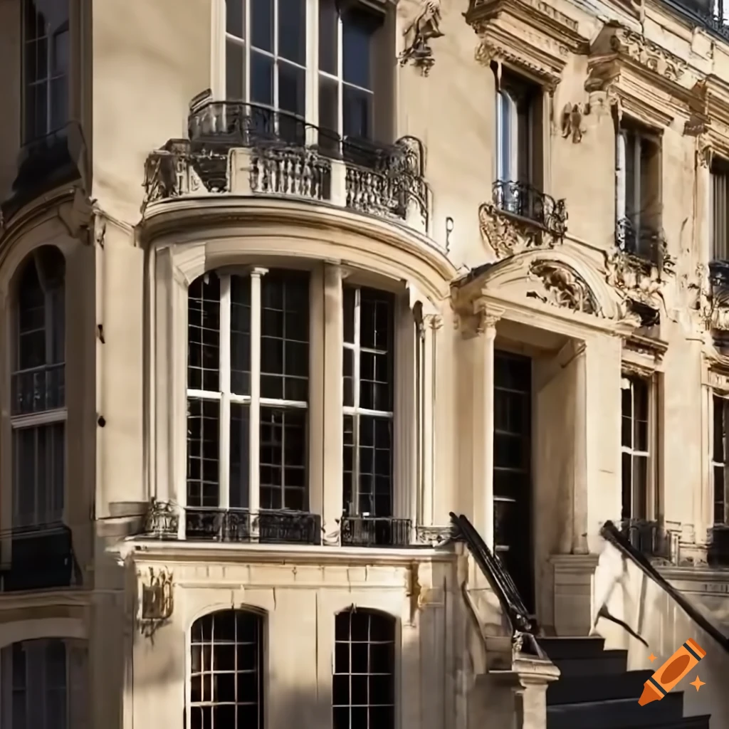 Photorealistic neoclassical townhouse in paris on Craiyon