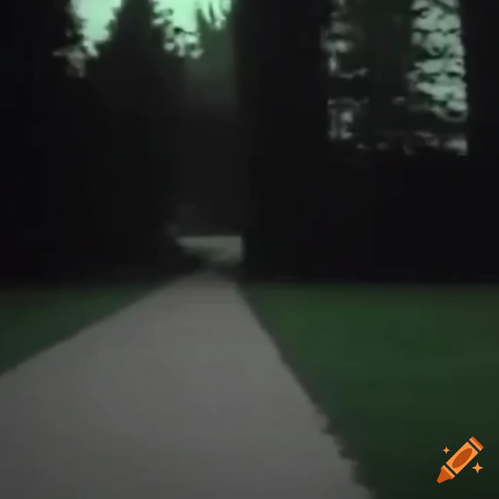 Low quality vhs footage of outdoor liminal space on Craiyon