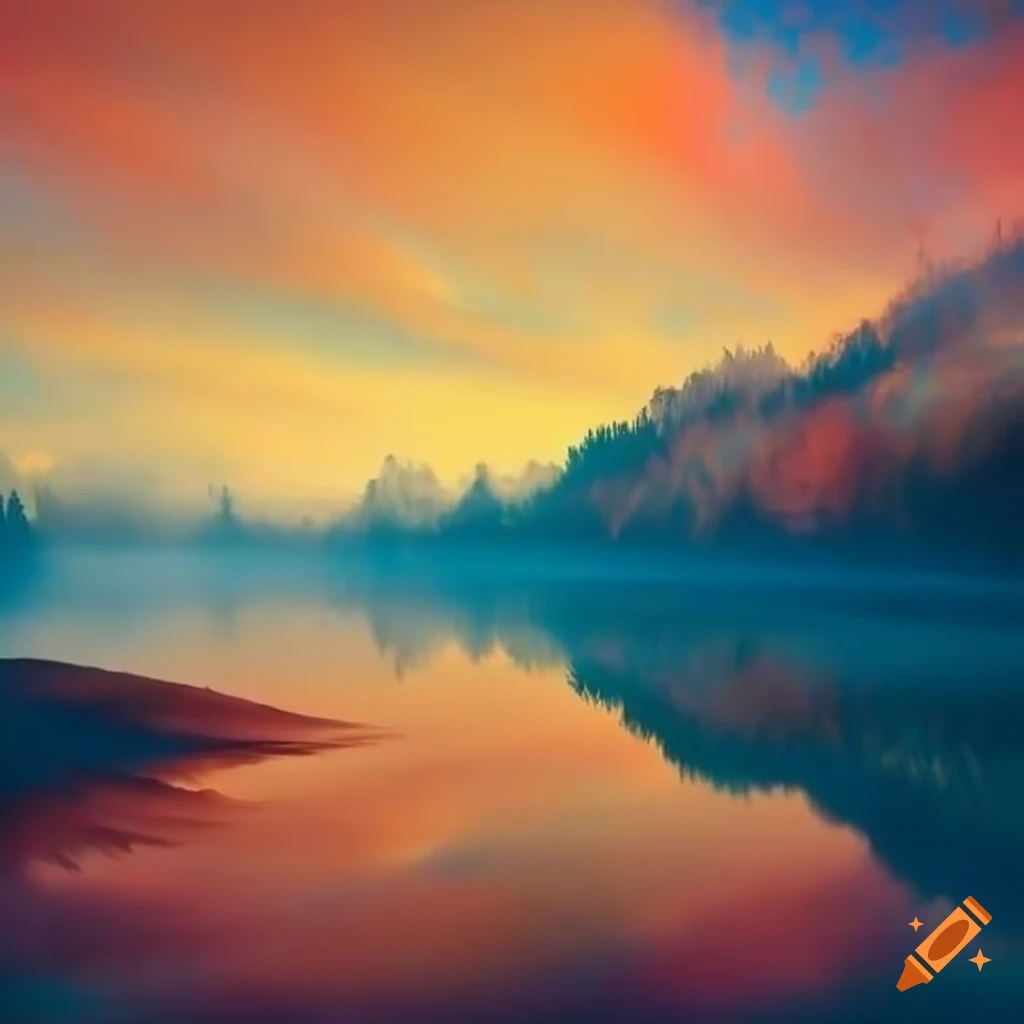 Colorful Fog In A Fantastic Landscape On Craiyon