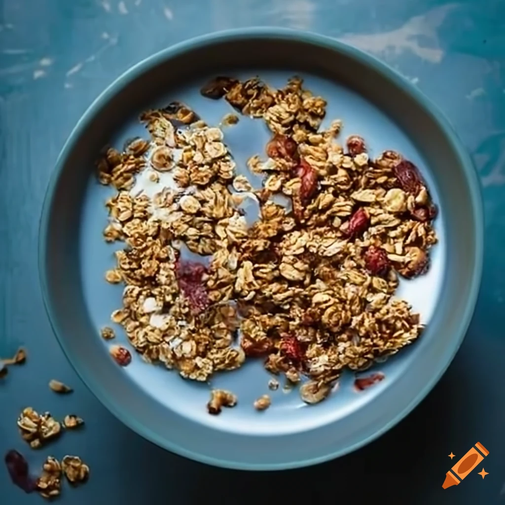 Delicious granola in a bowl on Craiyon