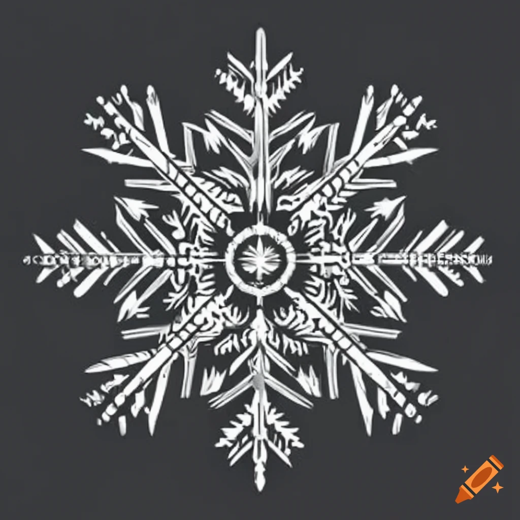 Black and white snowflake design on Craiyon