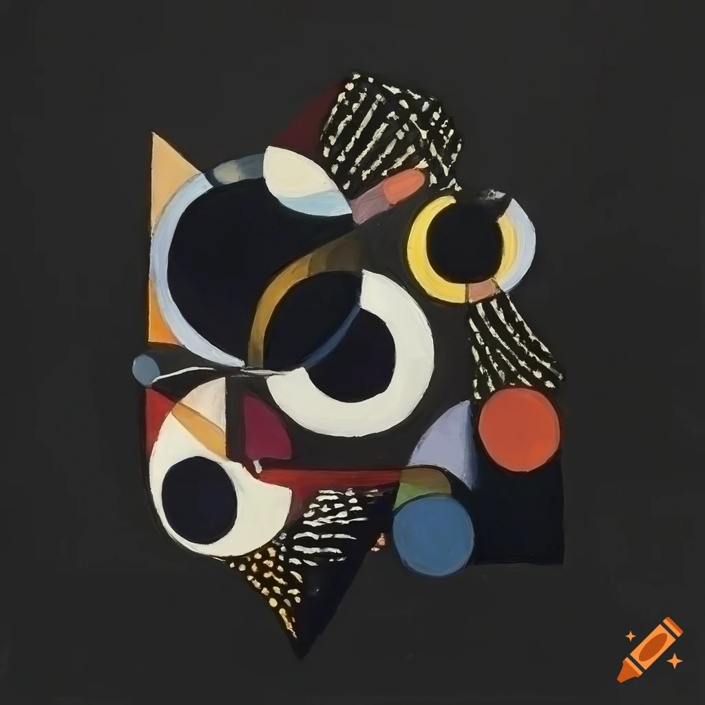 Surrealist creatures and plants in the style of miro with red, yellow, white, and blue colors on ...