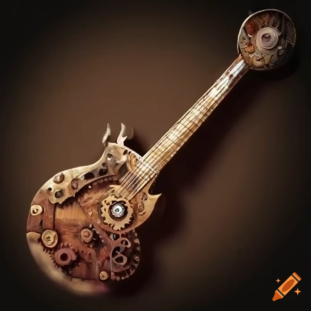 Steampunk guitar on Craiyon