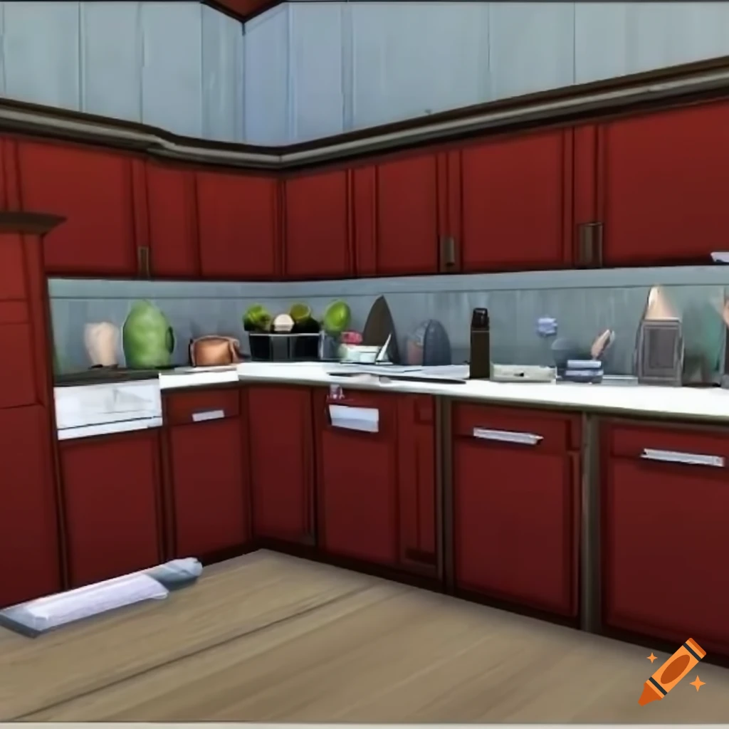 Sims 4 kitchen design on Craiyon