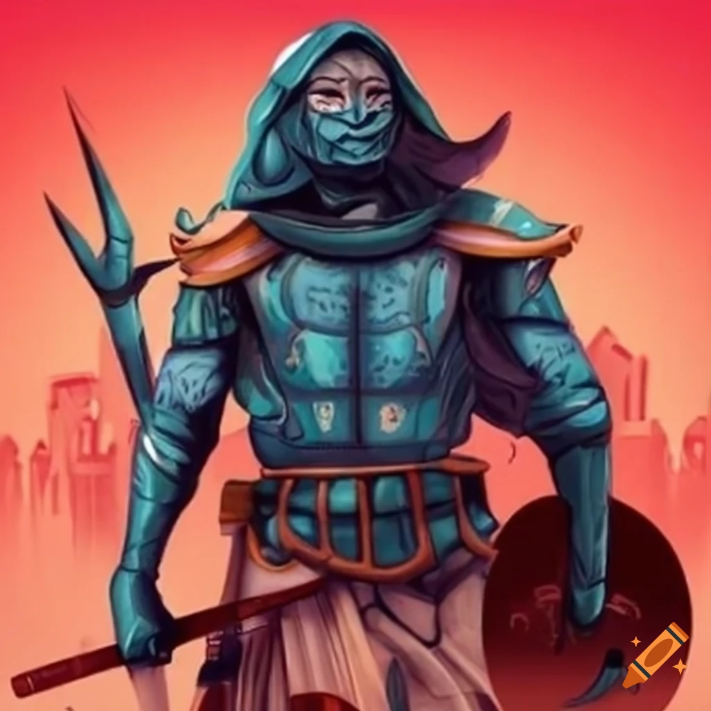 Concept art of a fierce battle