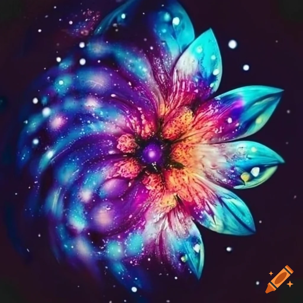 Flower with galaxy-like patterns