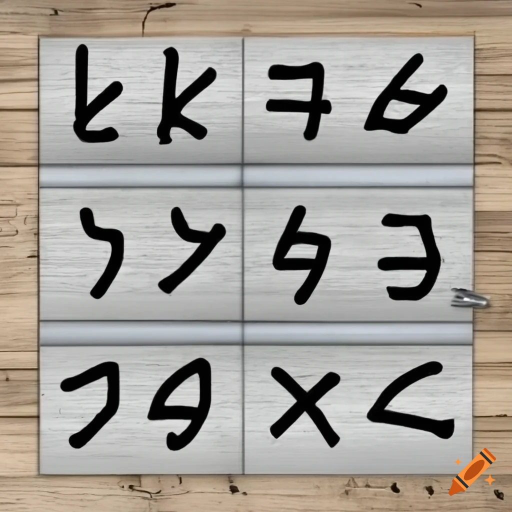 Poster with various language symbols and alphabets on Craiyon