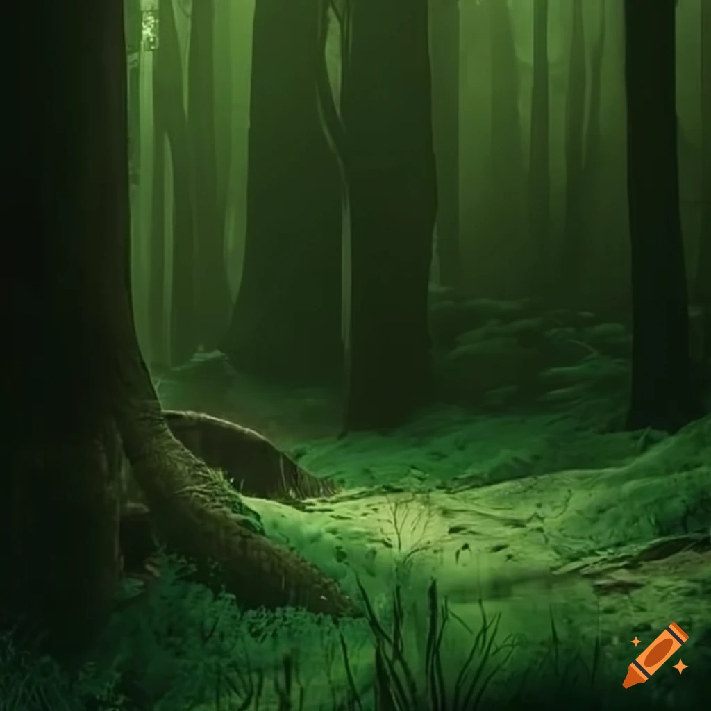 Man standing in front of two paths in a forest on Craiyon