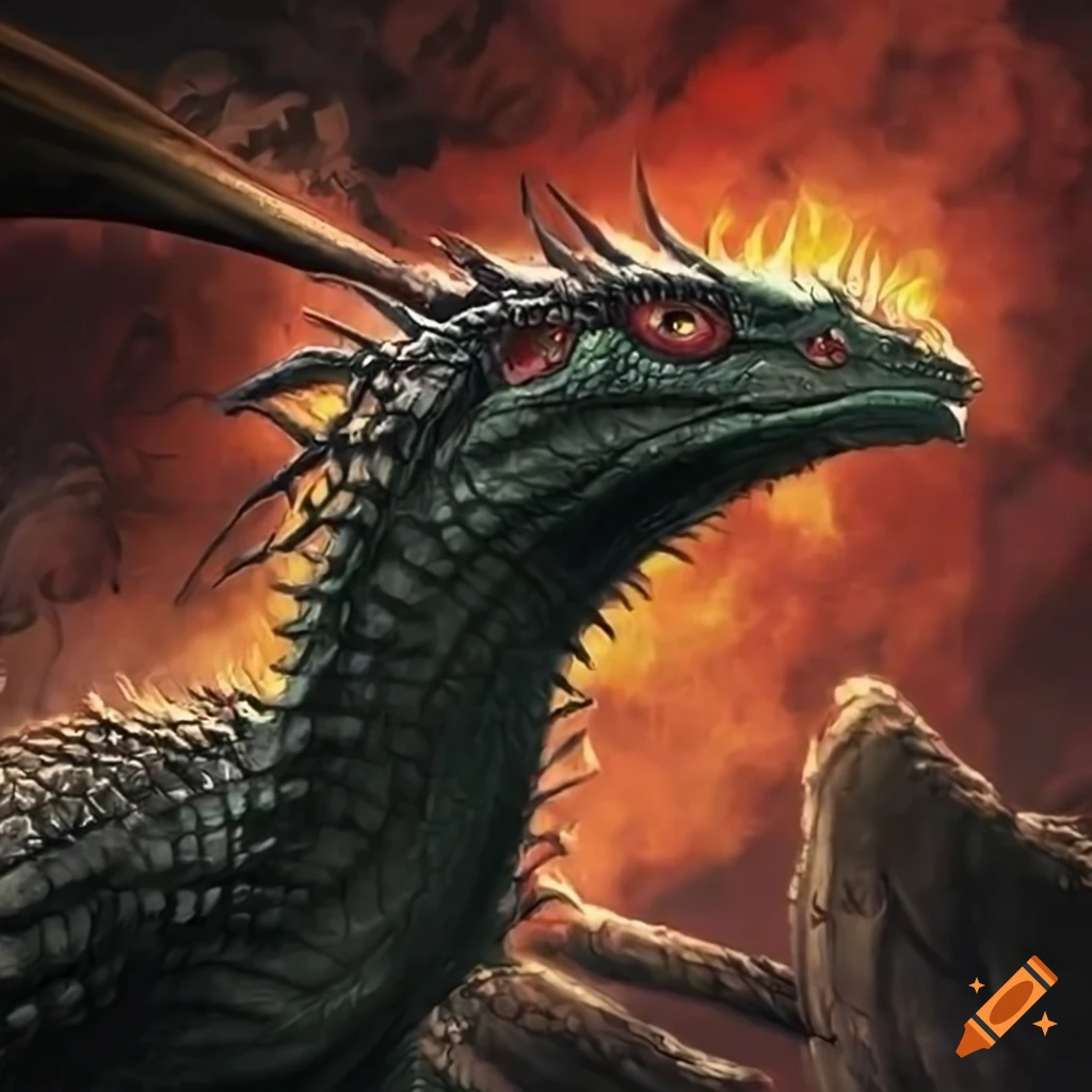 2d artwork of a fierce basilisk on Craiyon