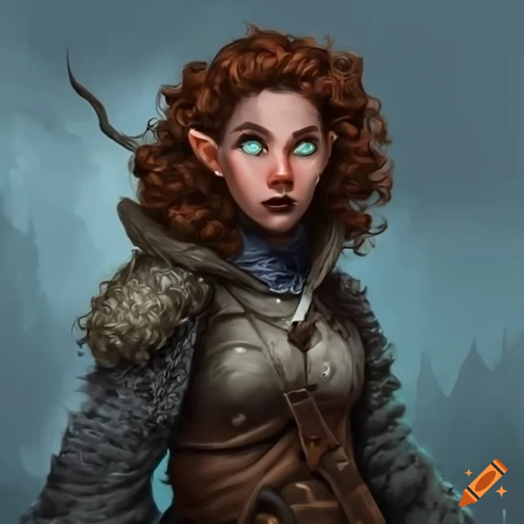 Art of a female arctic ranger with dark curly hair