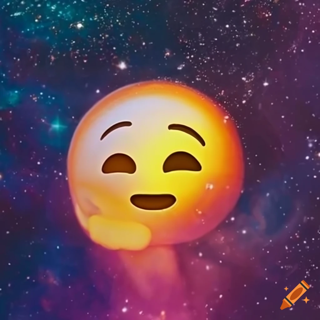 Hugging face emoji holding the universe on Craiyon