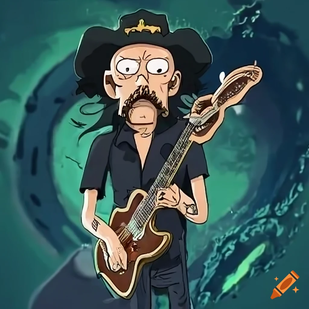 Lemmy playing with rick and morty characters