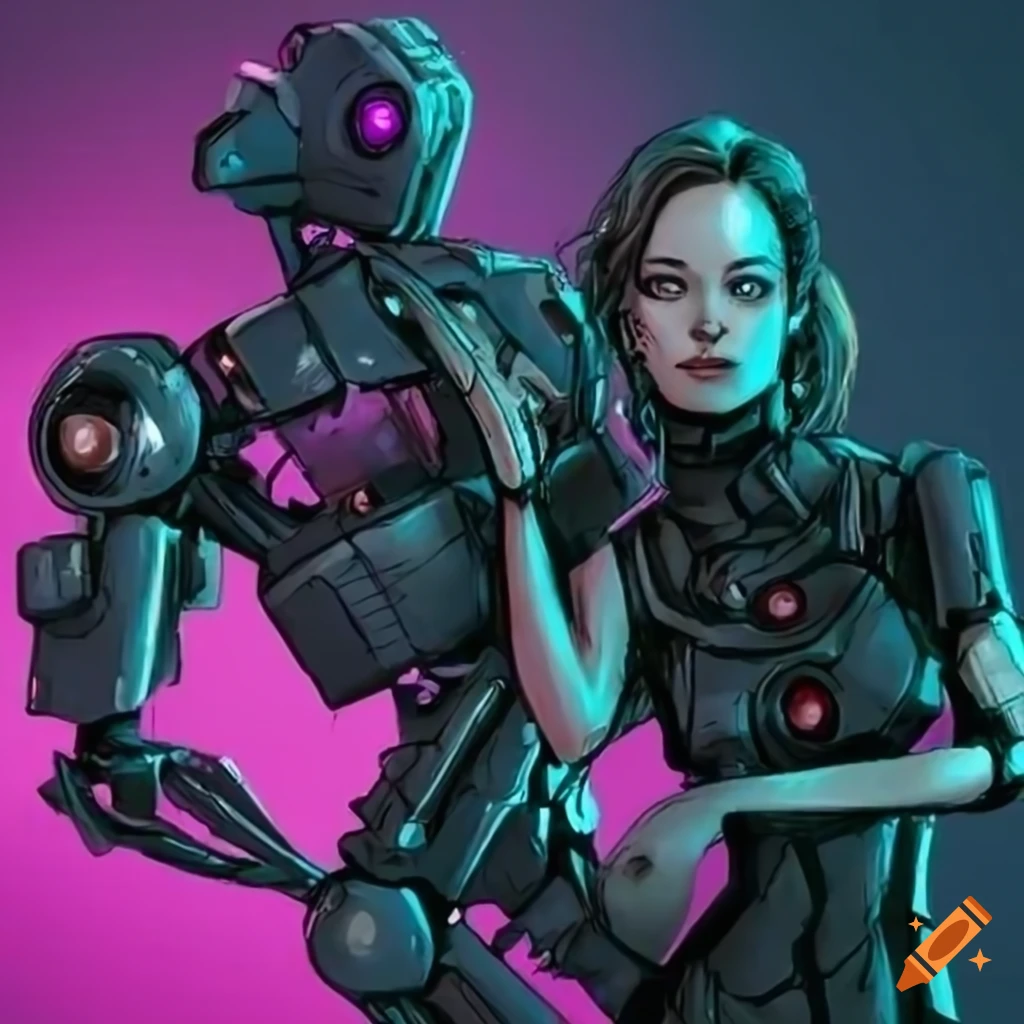 Cyberpunk tango with robots