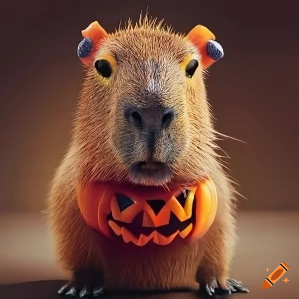 Capybara wearing a Halloween costume on Craiyon