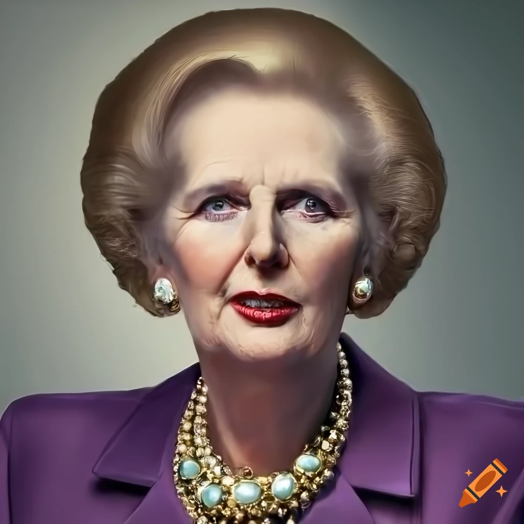 Photorealistic portrait of Margret Thatcher on Craiyon