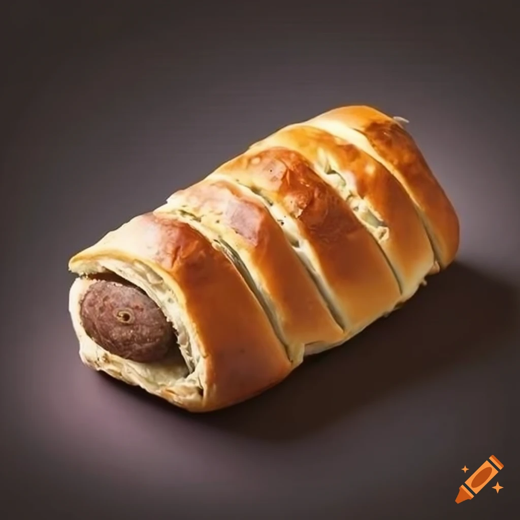 Delicious sausage roll on Craiyon