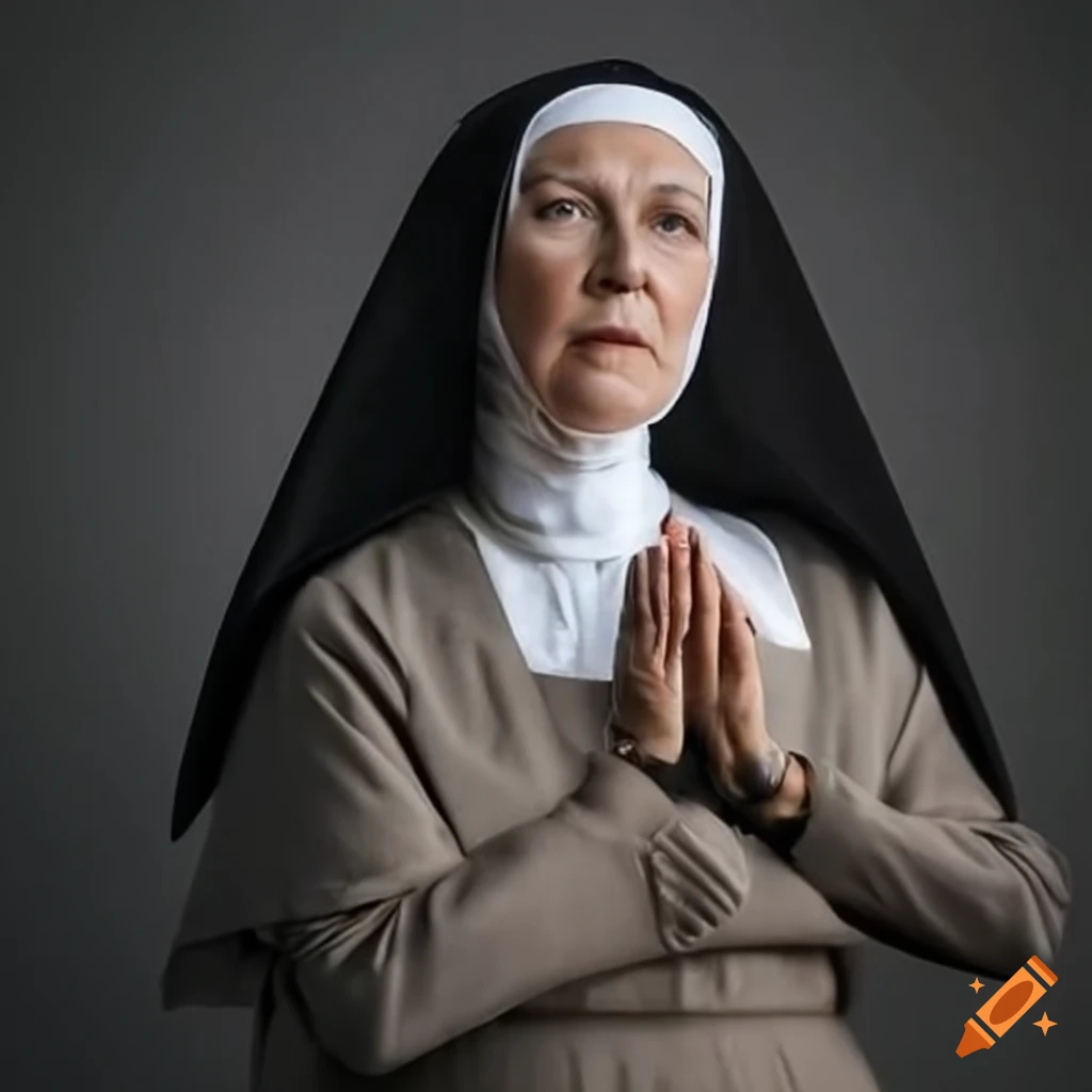 Image of a nun praying on Craiyon