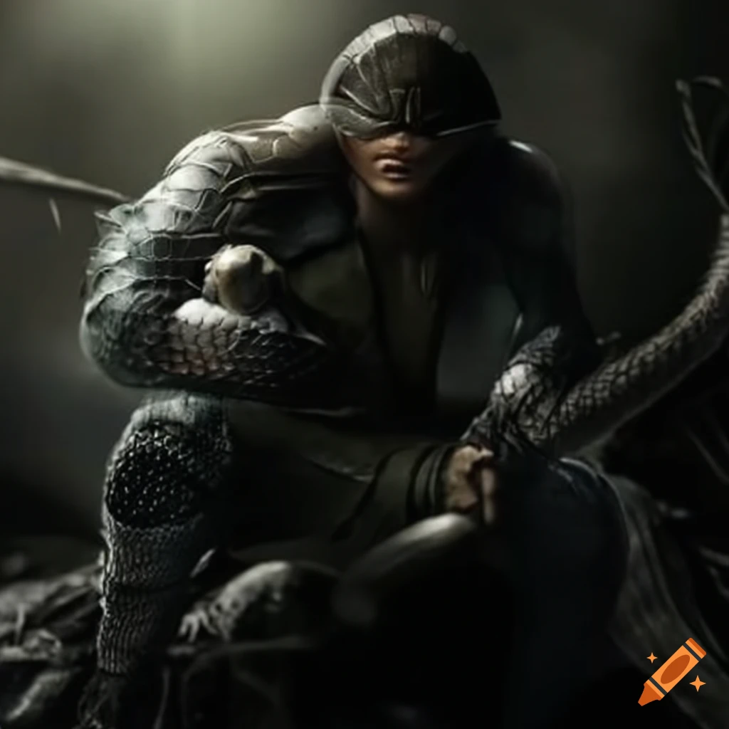 Illustration of Urban Viper, a superhero character on Craiyon