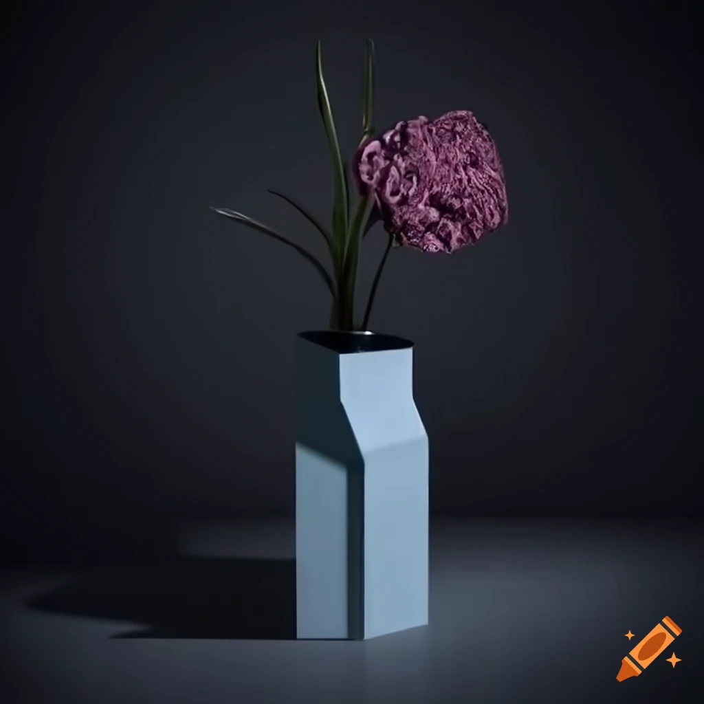 Dramatic lighting on a cubist vase