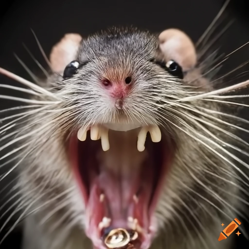 Punk rock rat with nose ring and sharp teeth on Craiyon