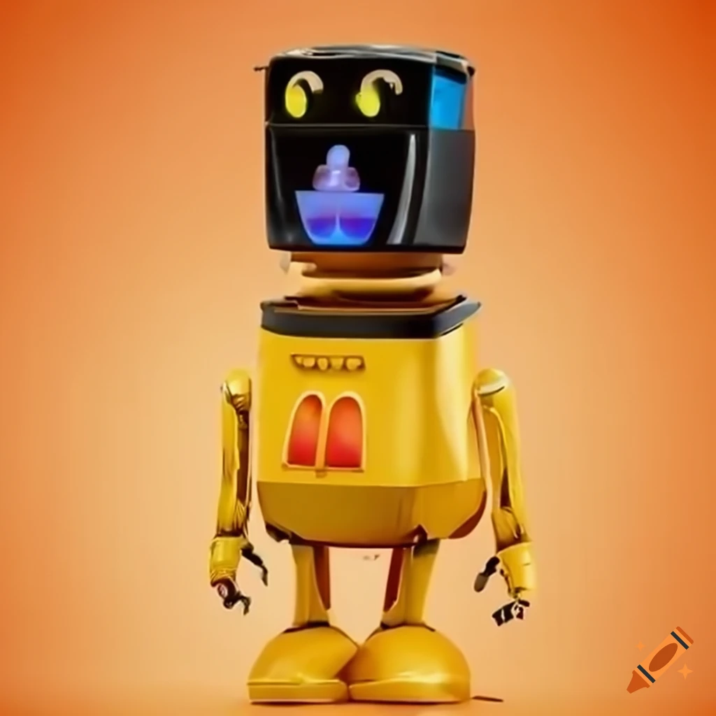 Robots serving food in a mcdonald's restaurant