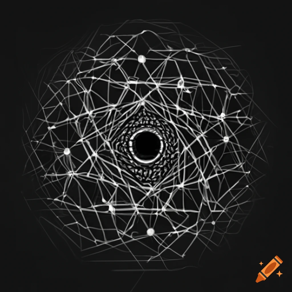 Pencil drawing of interconnected neurons and synapses on Craiyon