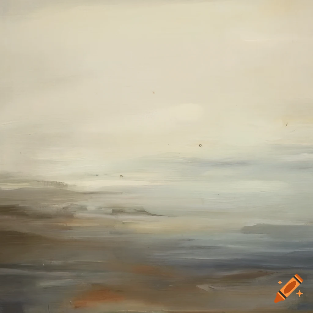 Detailed abstract painting of land, meadows, sea cliffs, and sky on Craiyon