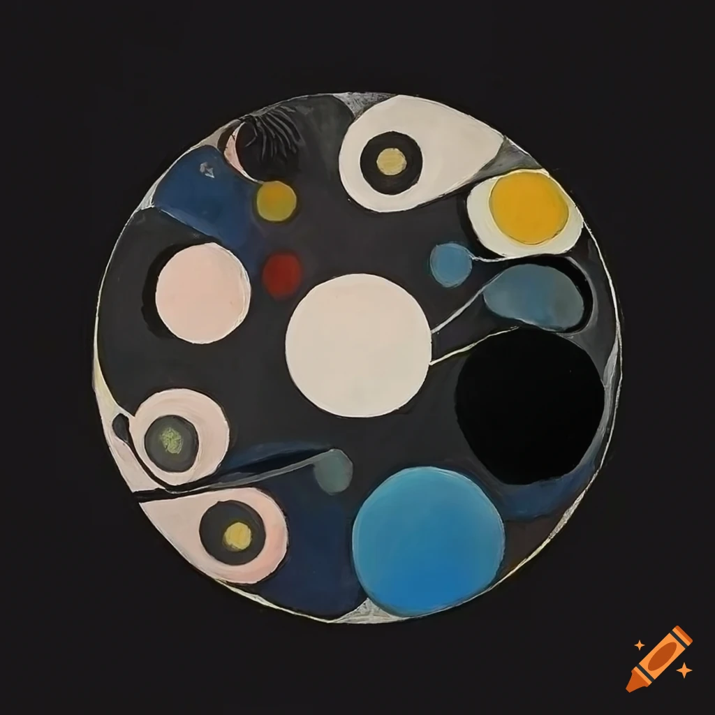 Geometrical abstraction of a shell in black and white inspired by hilma ...