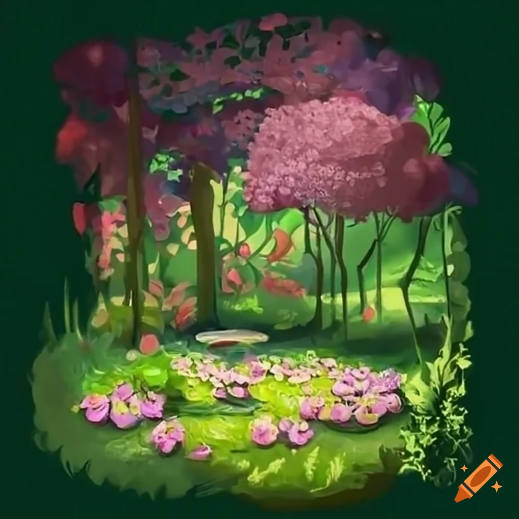 Cute garden scene