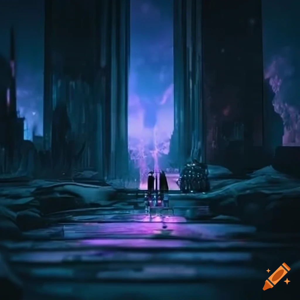 Synthwave-inspired midnight scenery on Craiyon