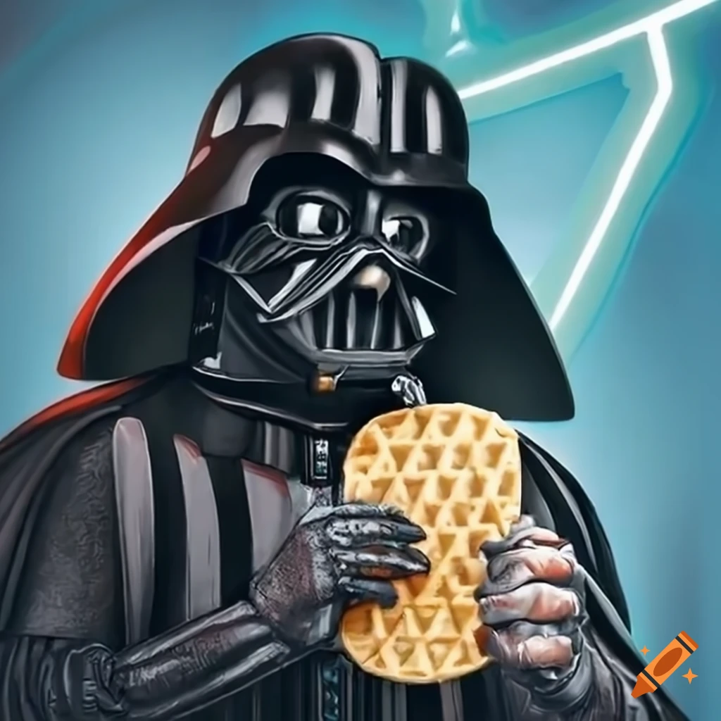 Darth vader enjoying a wafer