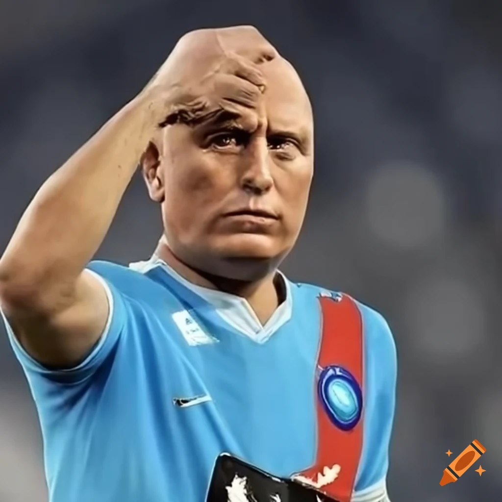 Benito mussolini wearing an ssc napoli jersey