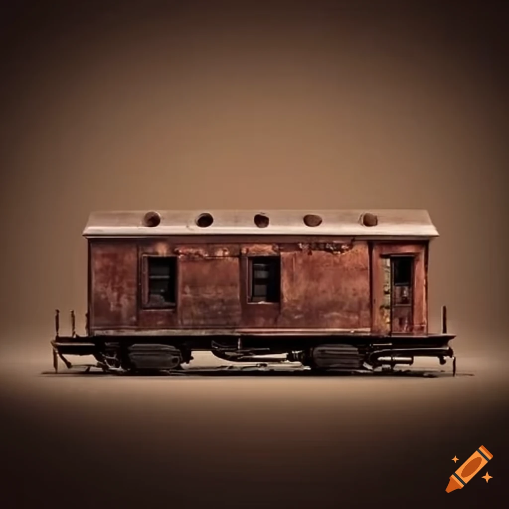 Rustic old-west train car in side view