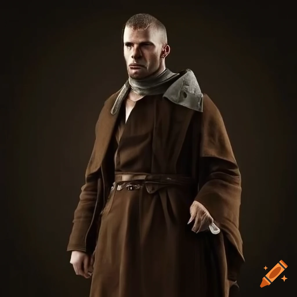 Medieval detective wearing a trench coat on Craiyon