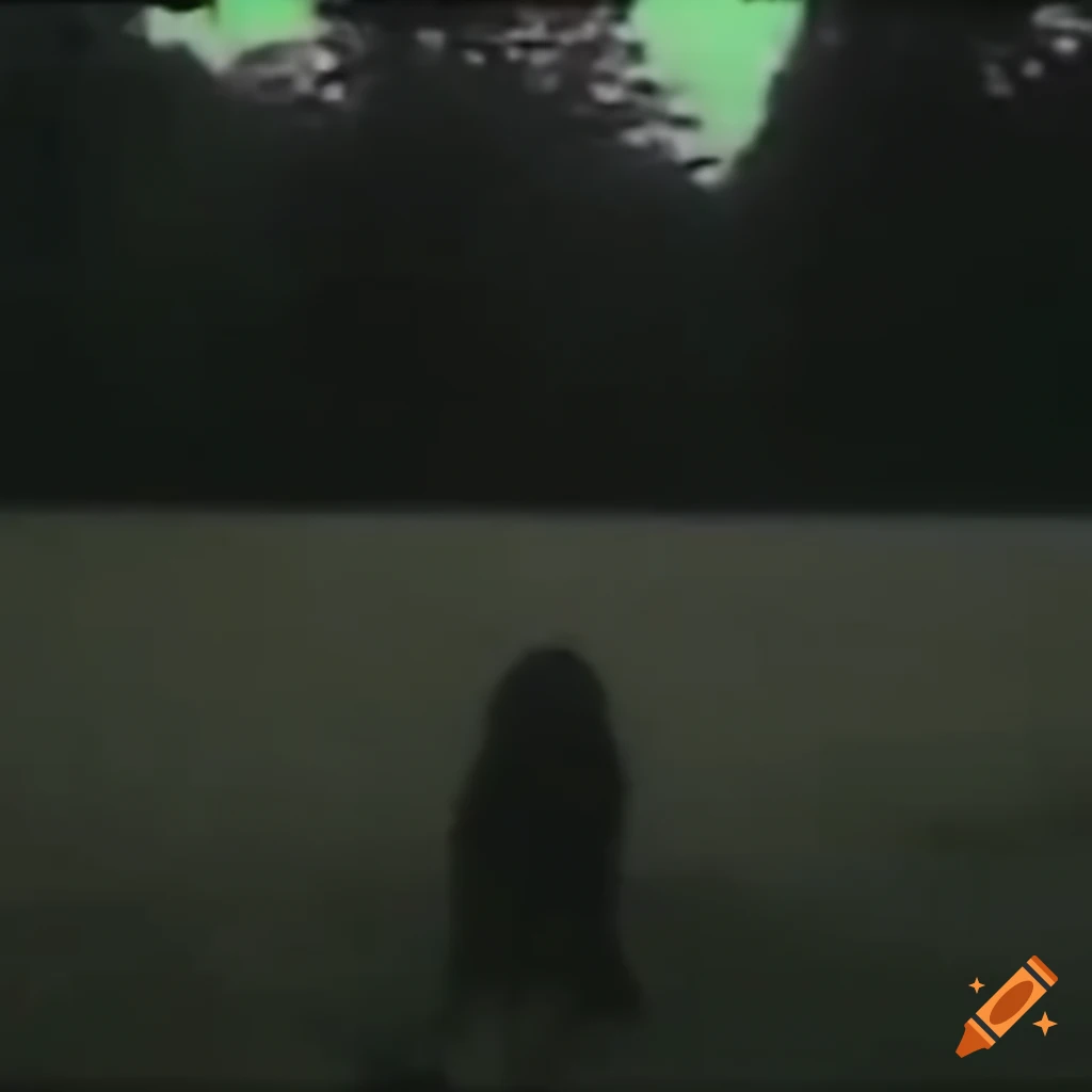 Eerie trailcam footage of a tall humanoid creature on Craiyon