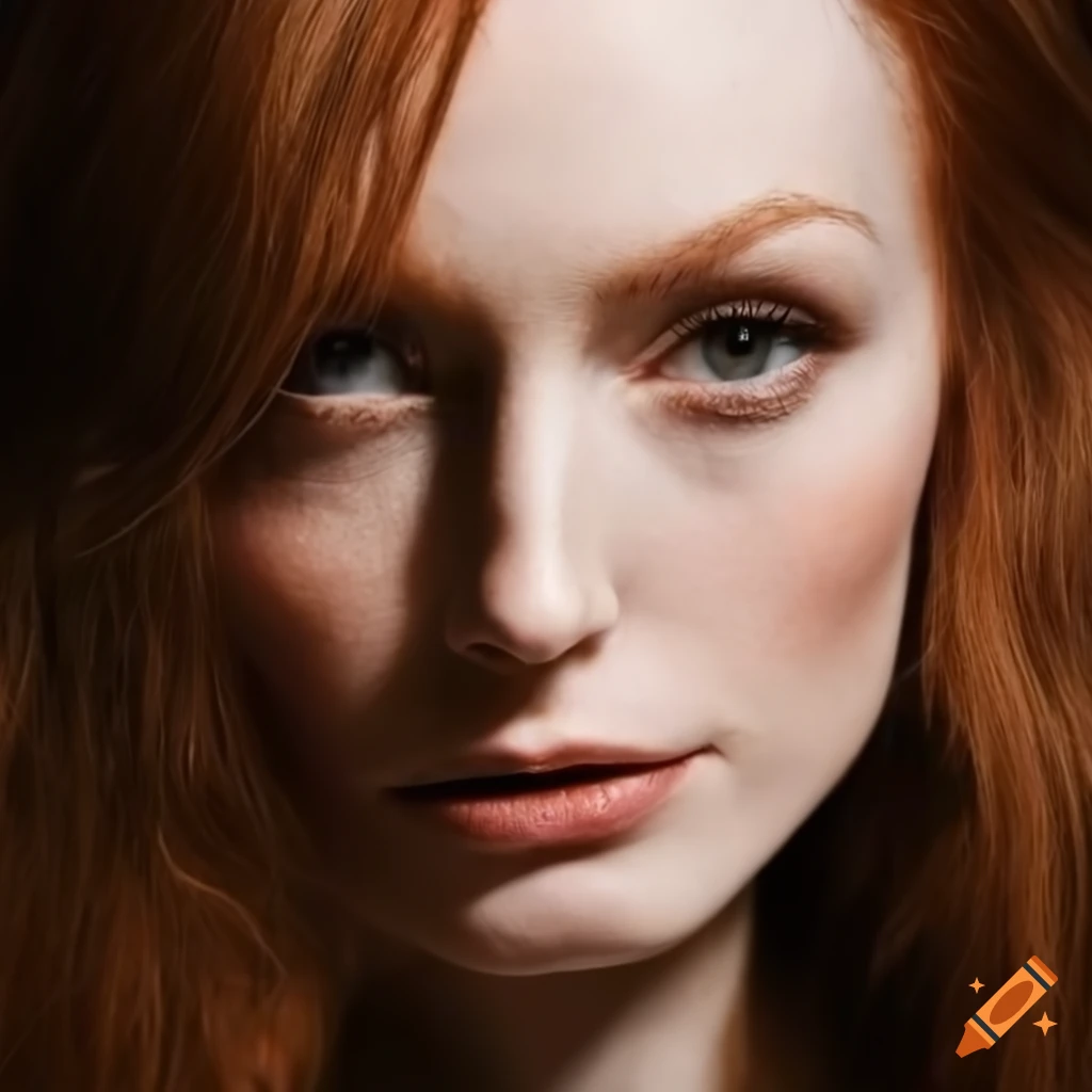 Close-up of a stunning young woman with neutral expression on Craiyon