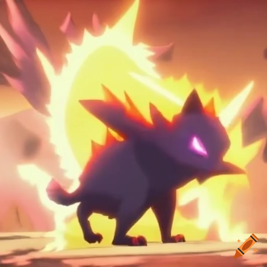 Digital art of a thunder pokémon attacking