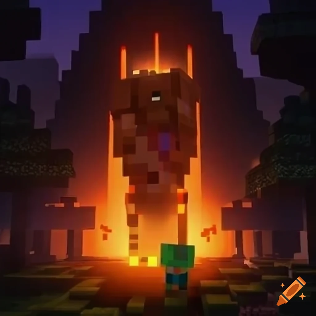 Exploring minecraft's top on Craiyon