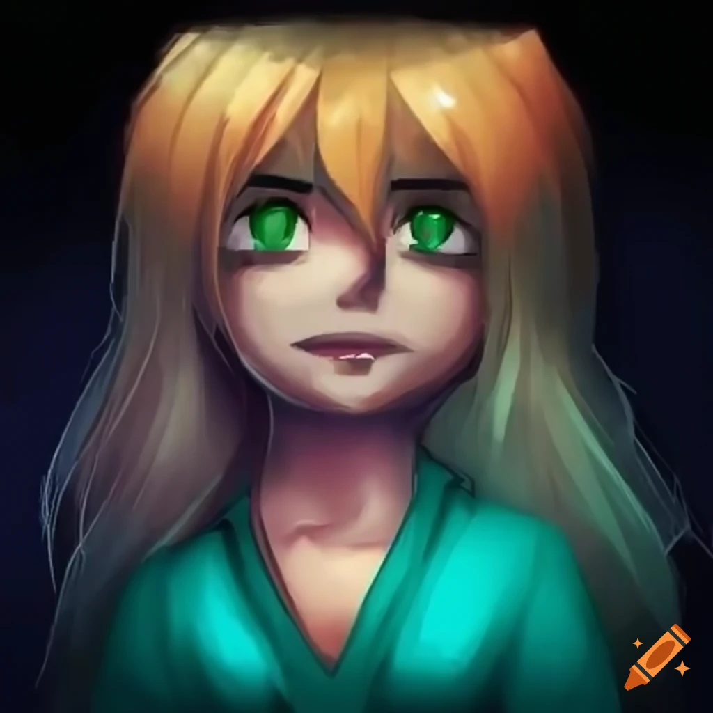 Minecraft alex as a human on Craiyon