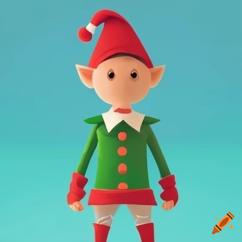 Vector illustration of a minimalist christmas elf suit